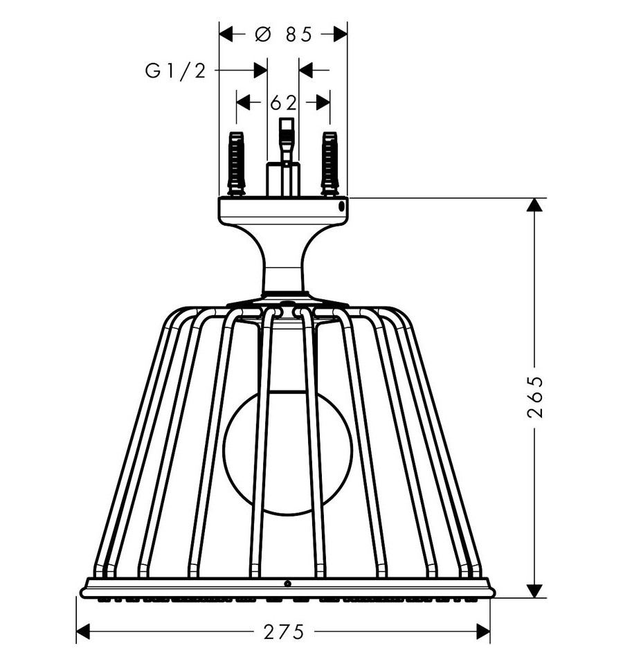 LampShower 275 1jet z przyłączem sufitowym Mosiądz Szczotkowany AXOR ...